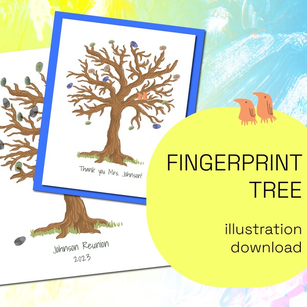 Diy Fingerprint Tree - Etsy