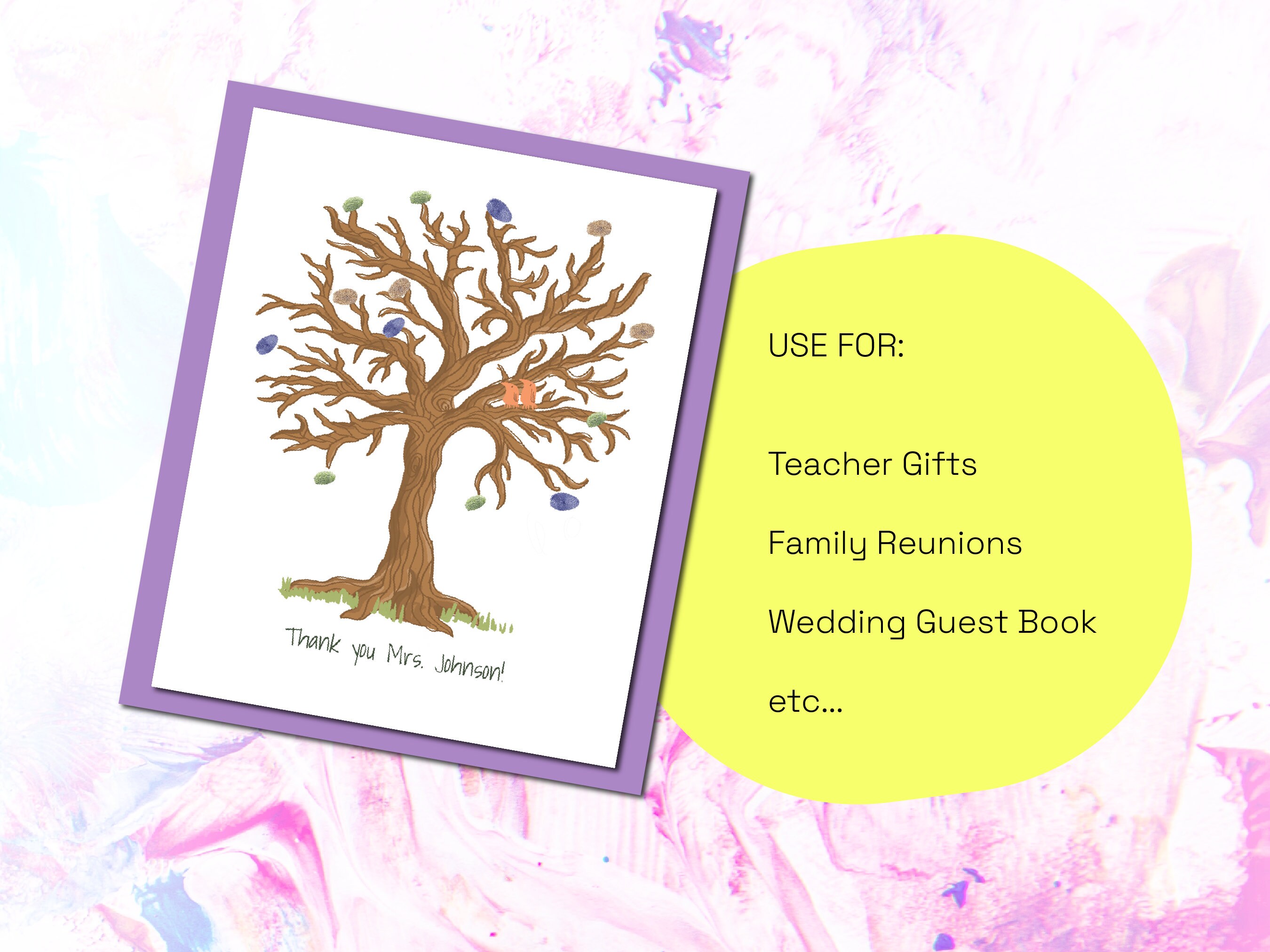 Fingerprint Tree DIY Instant Download Printable - Teacher Gift Ideas ...