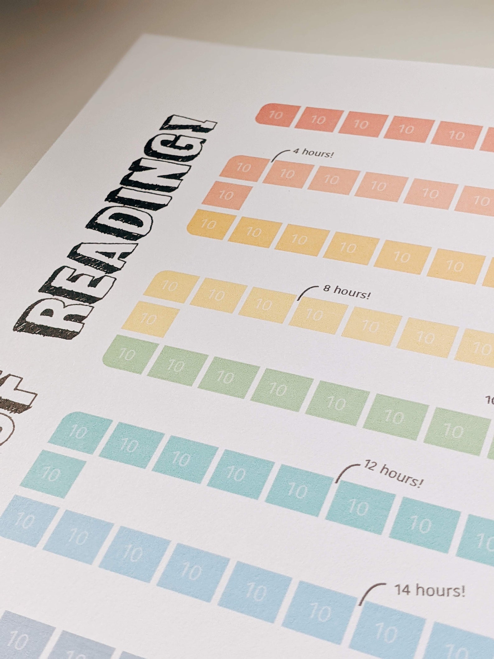 Minimalist Reading Chart Tracker Log Colorful Printable for Kids ...
