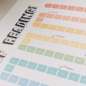 Minimalist Reading Chart Tracker Log Colorful Printable for Kids ...