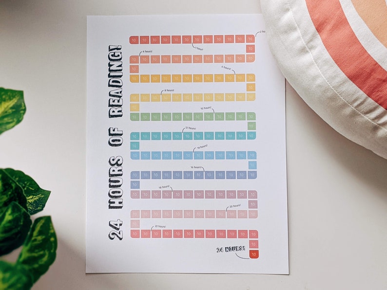 Minimalist Reading Chart Tracker Log Colorful Printable for Kids ...