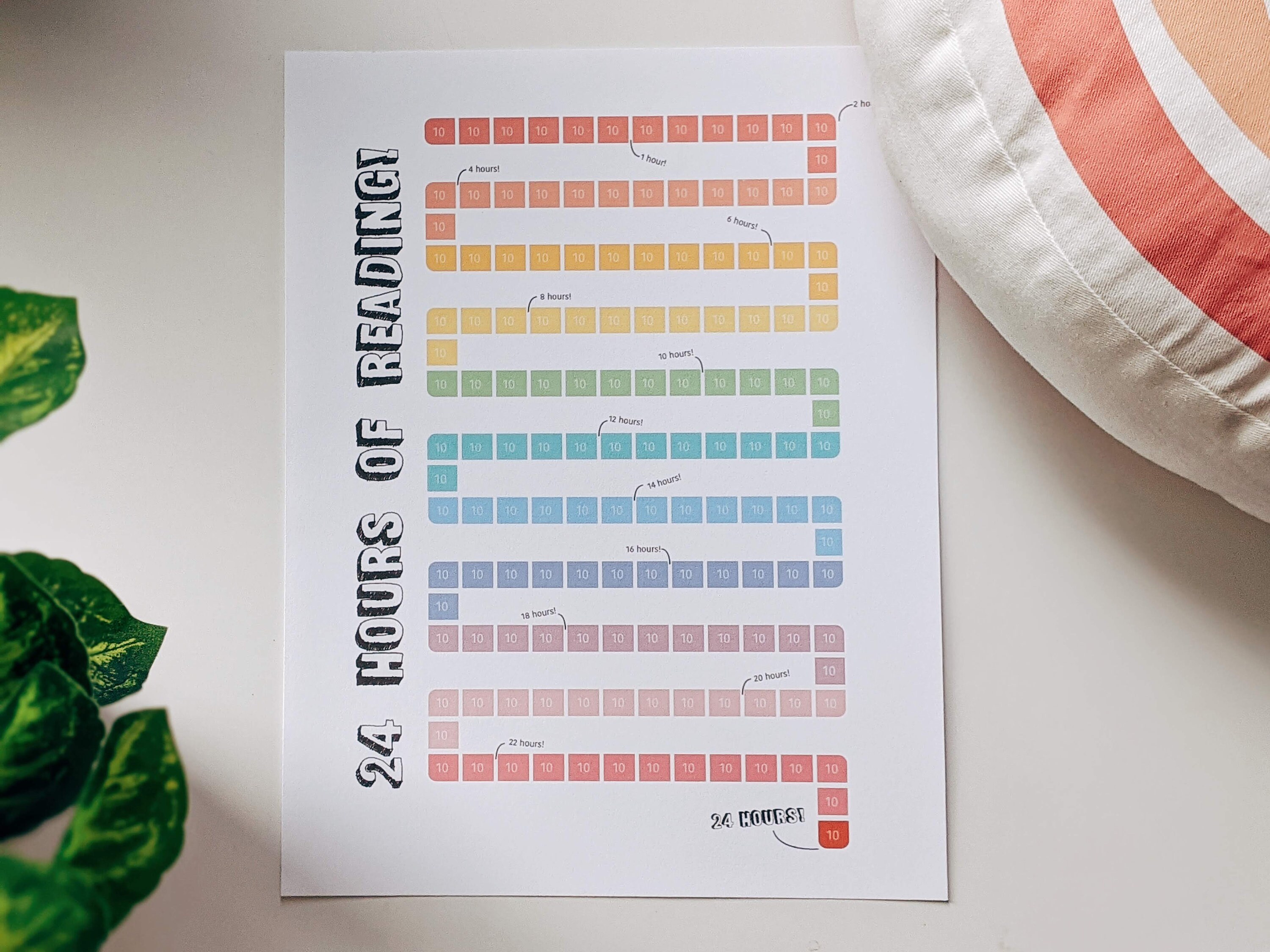 Minimalist Reading Chart Tracker Log Colorful Printable for Kids ...