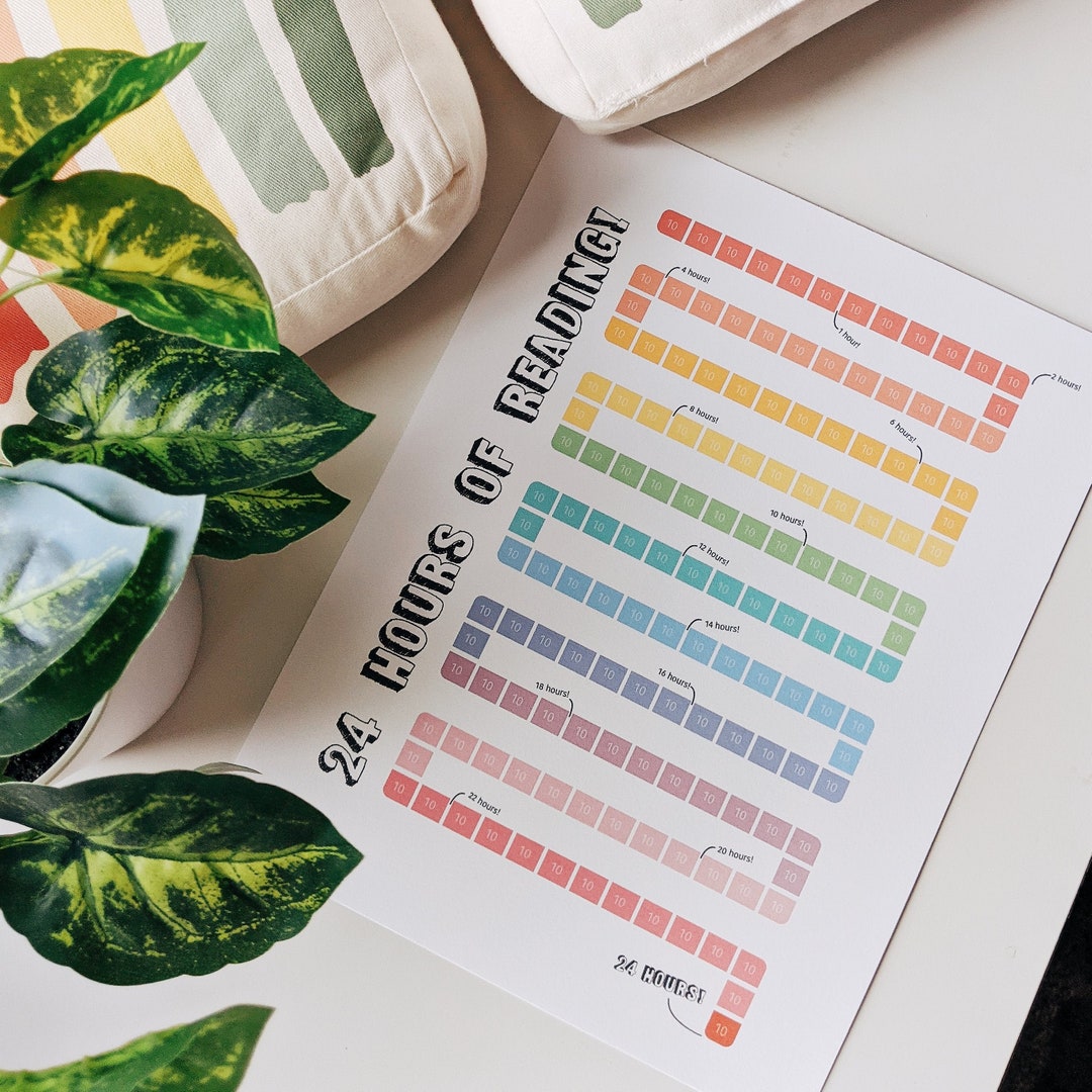 Minimalist Reading Chart Tracker Log Colorful Printable for Kids ...