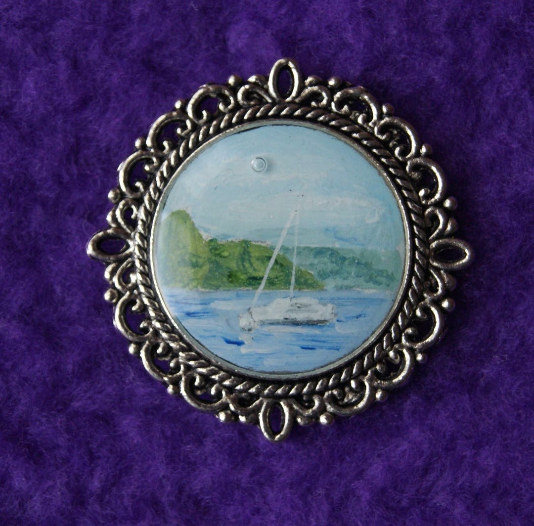 Miniature Painting - A Boat on Lake Windermere - Etsy