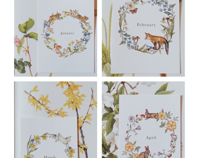 Months of the Year: Postcards Multipack - Etsy