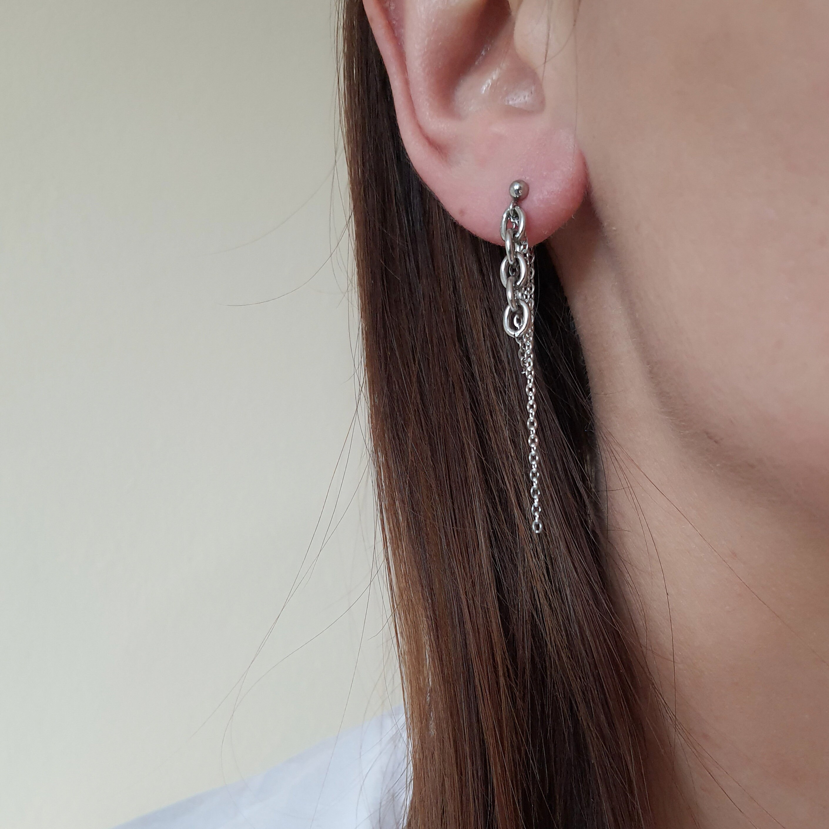 Chunky chain earrings stainless steel earrings chain ear | Etsy