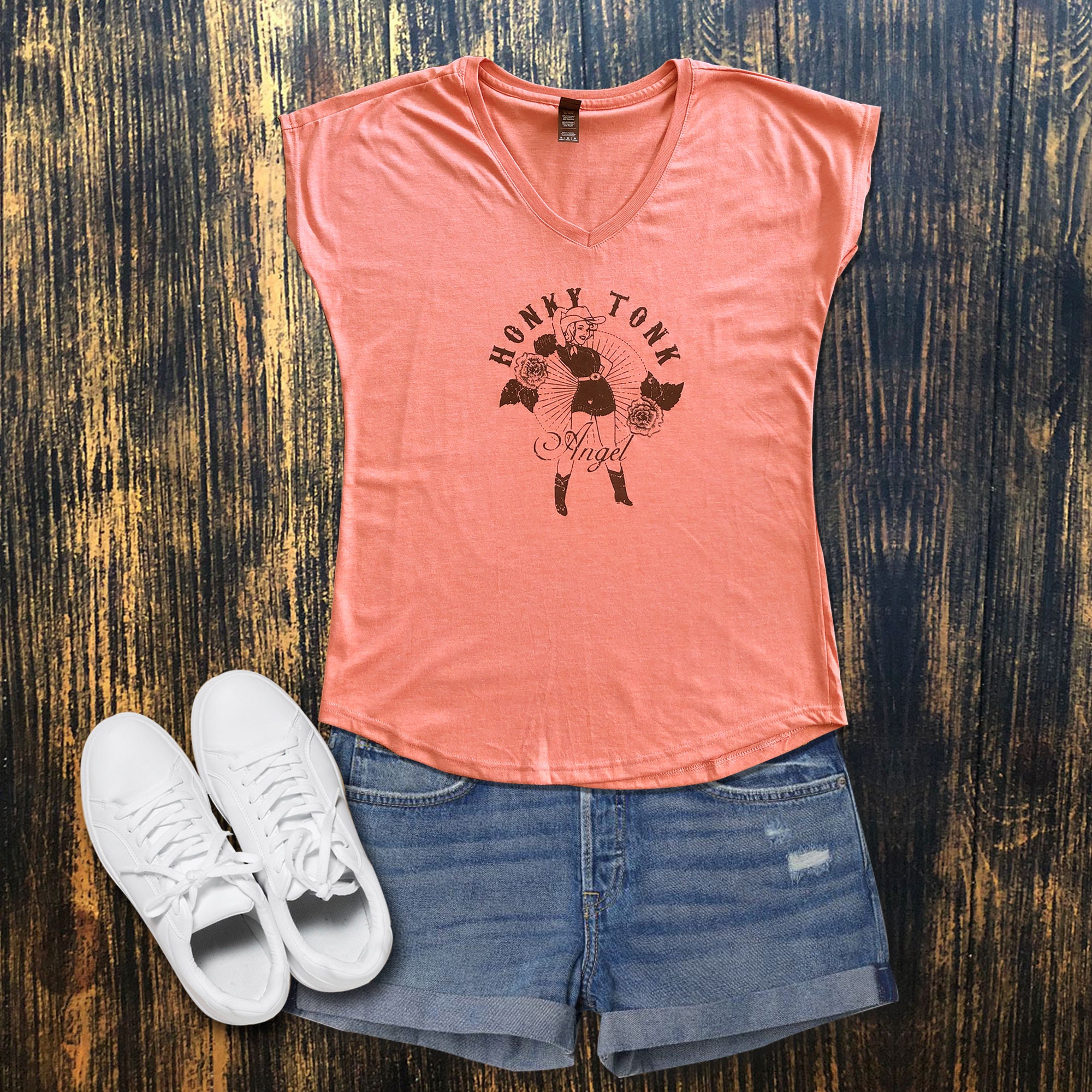 Honky Tonk Angel T-shirt Ladies Country Tee Country Girl - Etsy