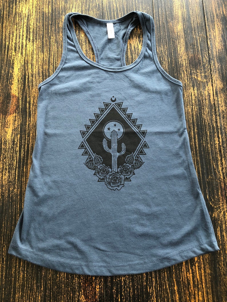 Flower Cactus Tank Top, Screen Printed Tank Top, Southwest Tank ...