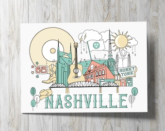 Nashville Note Cards - Etsy