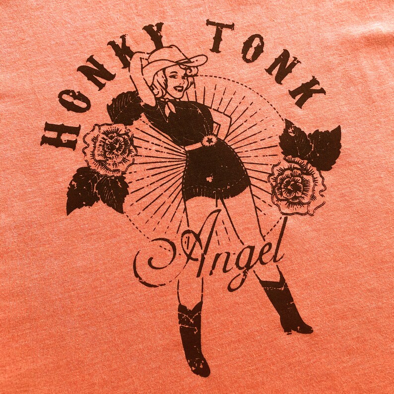 Honky Tonk Angel T-shirt Ladies Country Tee Country Girl - Etsy