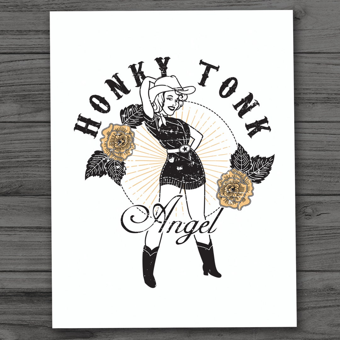 Honky Tonk Angel Note Cards, Cow Girl Greeting Cards, Country Western ...