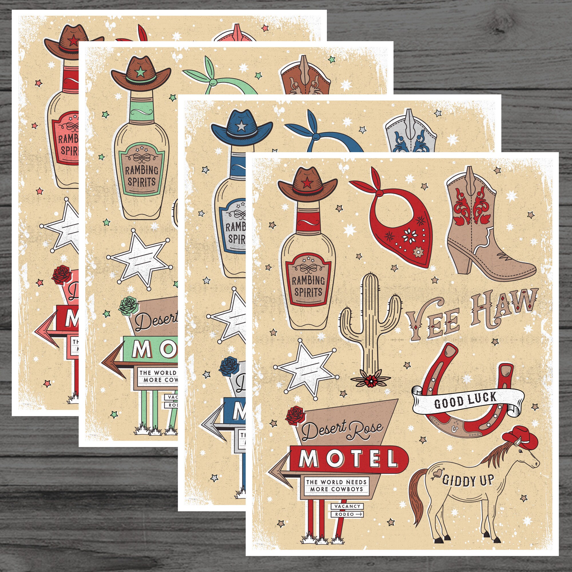 Western Note Cards, Cowboy Cards, All Occasion Blank Greeting Cards ...