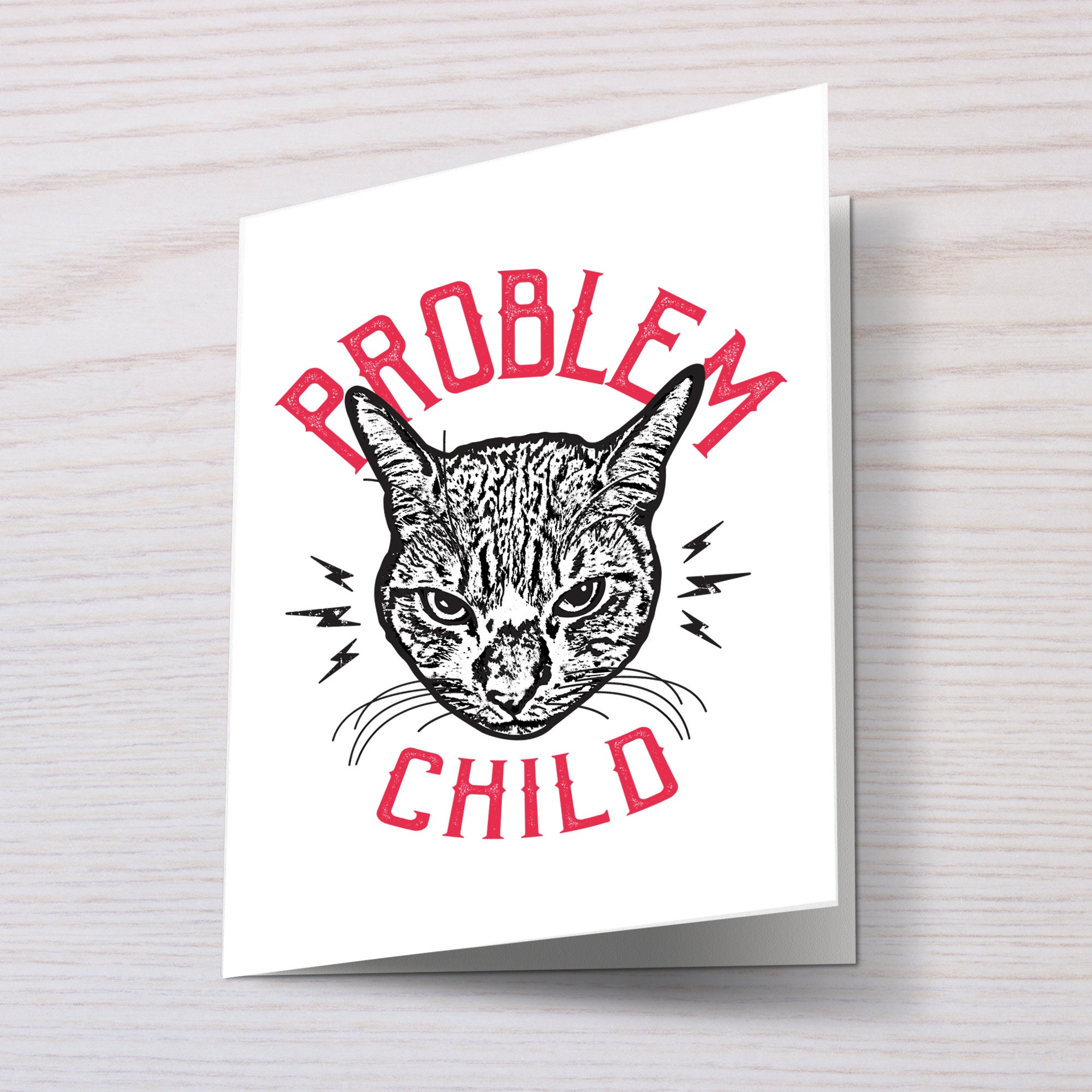 Problem Child Crabby Cat Note Cards, Sassy Cat, Cat Lover Gift, Crazy ...