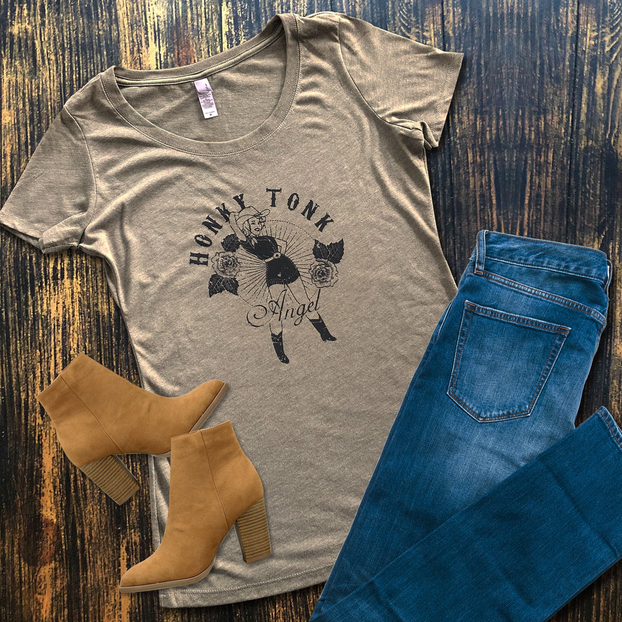Honky Tonk Angel T-shirt, Ladies Country Tee, Country Girl Shirt ...