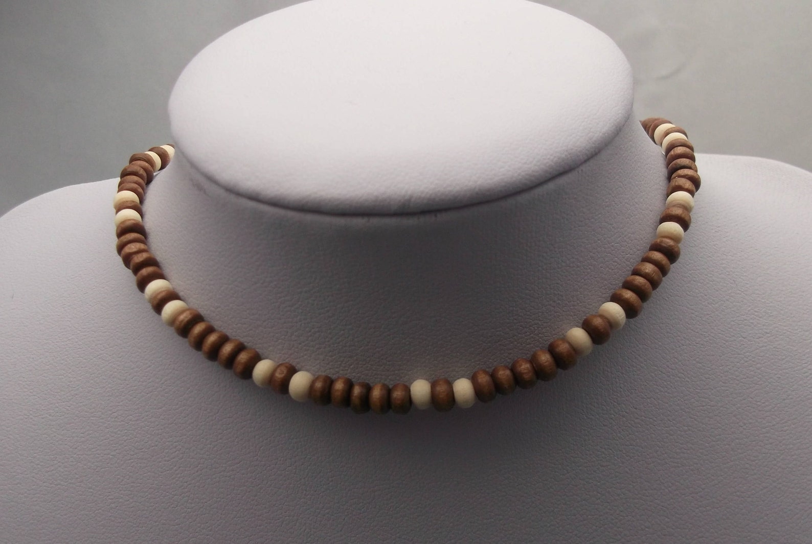 Wooden Beaded Choker Necklace, Tribal Necklace, Ethnic Necklace, Brown ...