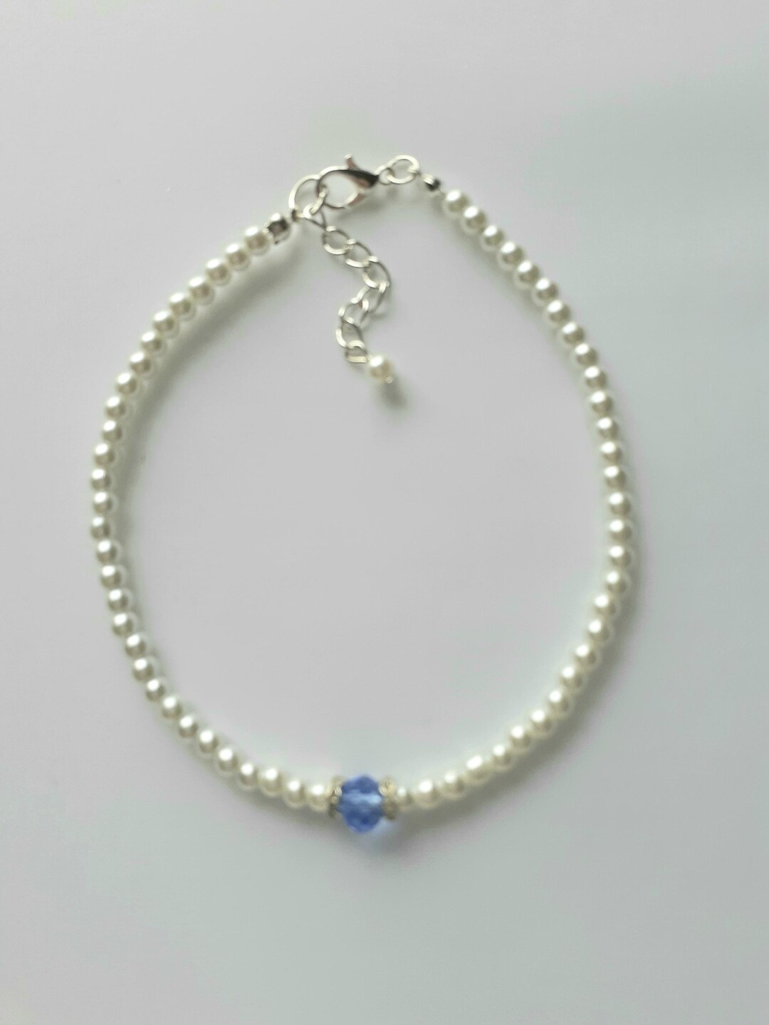 Something Blue Anklet, Pearl Anklet, Ankle Bracelet, Crystal Anklet ...