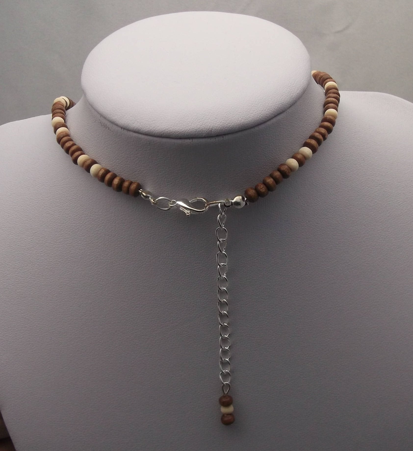 Wooden Beaded Choker Necklace, Tribal Necklace, Ethnic Necklace, Brown ...