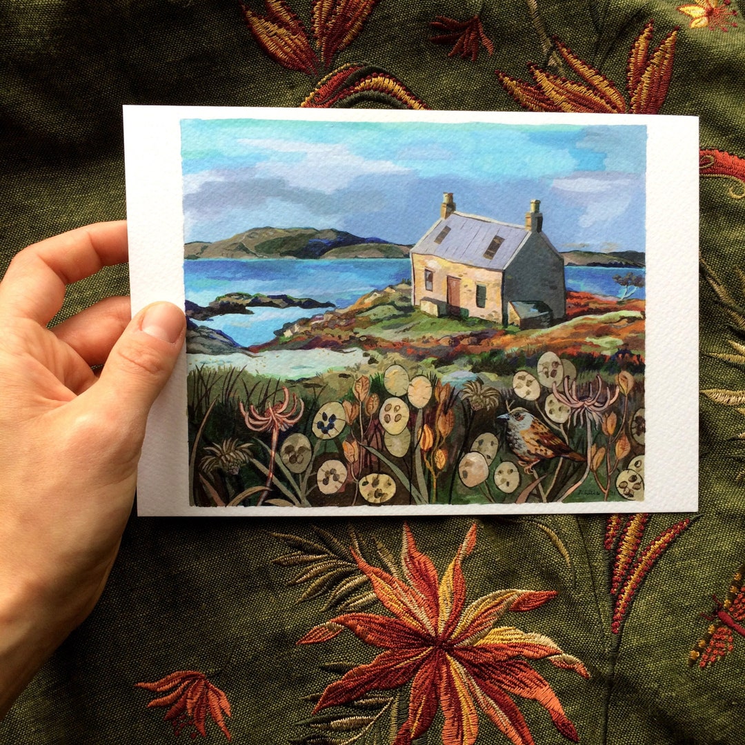 Scottish Bothy Print | Scottish Cottage Painting | Scottish Landscape | Scotland Print ...