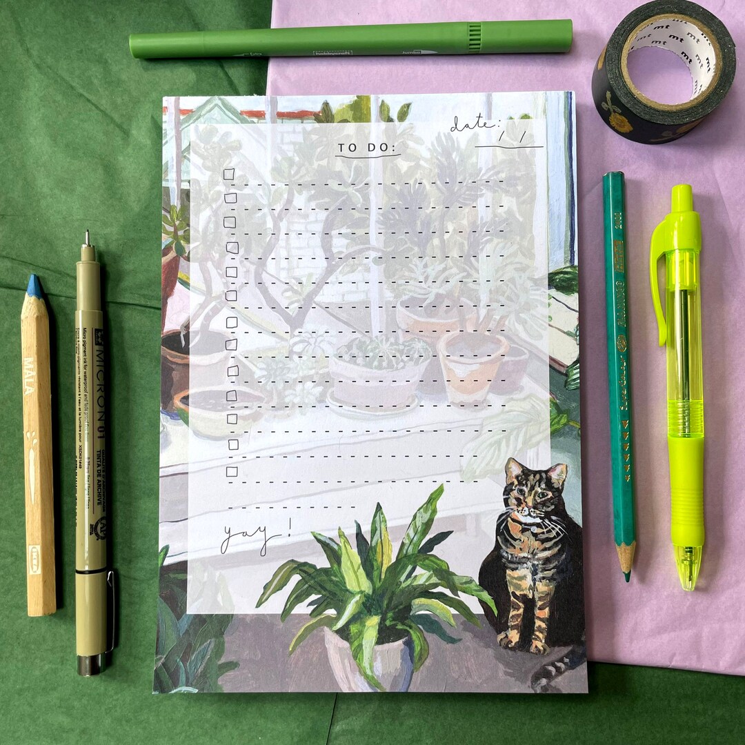 Cat Notepad | Illustrated To-do List | Daily Planner | Unique Cat Gift ...