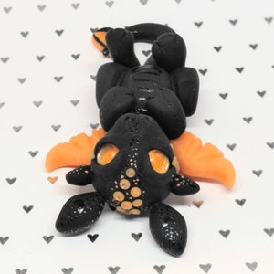 Oriel- Black and Orange Dragon Figure - Etsy
