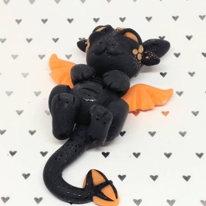 Oriel- Black and Orange Dragon Figure - Etsy