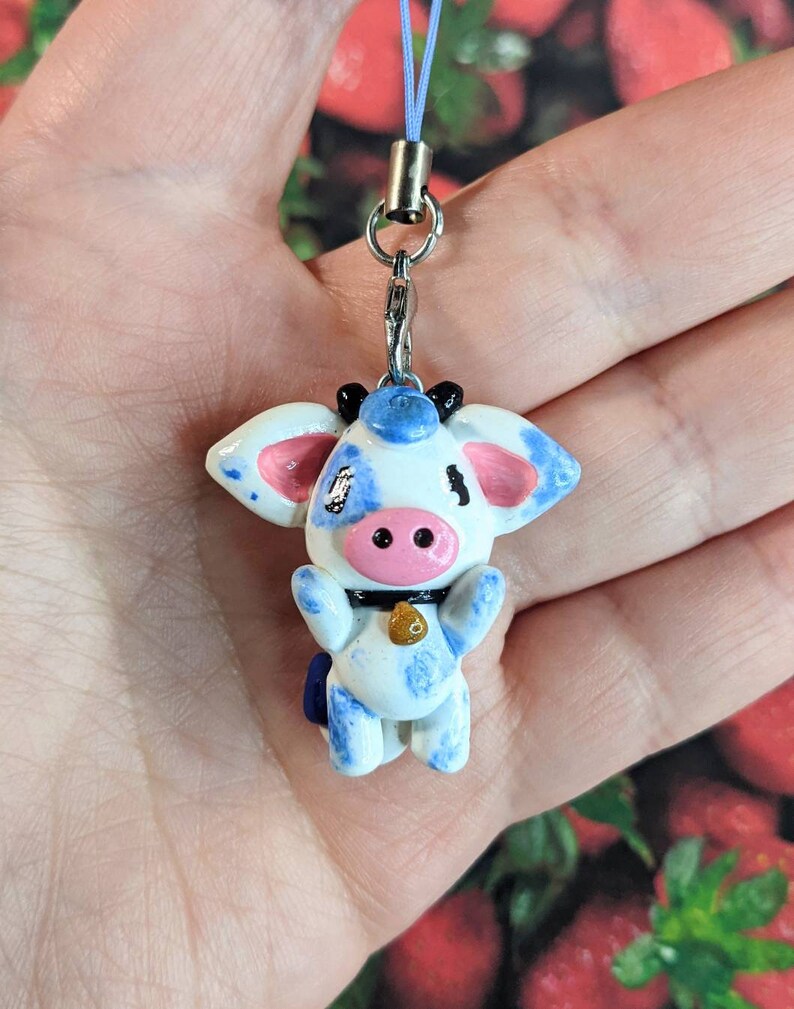 Chibi Cow Charms Vanilla Chocolate Strawberry Blueberry | Etsy