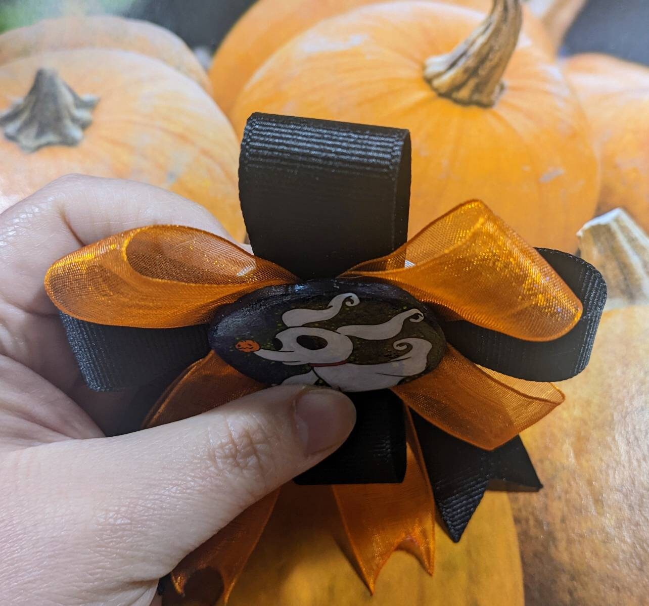 Fanmade Clay Zero Ribbon Rosette Pin- Halloween Pin Decorations - Etsy