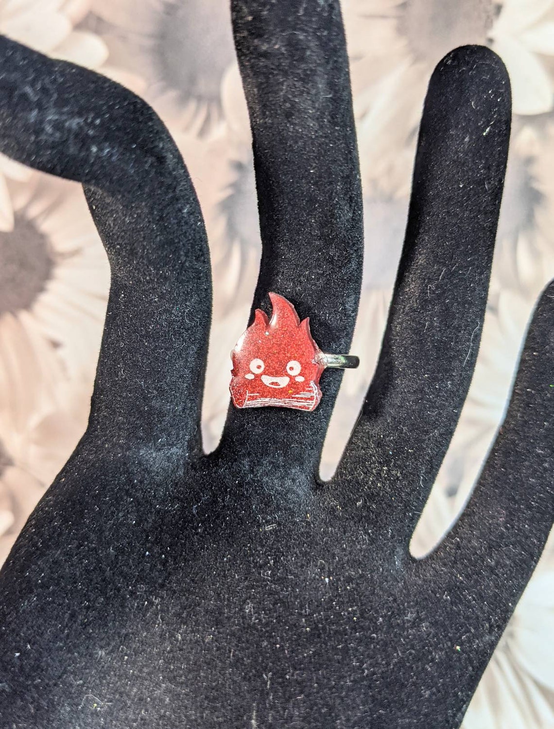 Fire Demon Bacon and Egg Rings. (parody Howl Moving Castle) Resin Rings ...