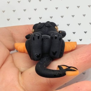 Oriel- Black and Orange Dragon Figure - Etsy