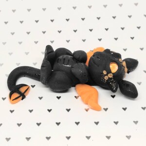 Oriel- Black and Orange Dragon Figure - Etsy