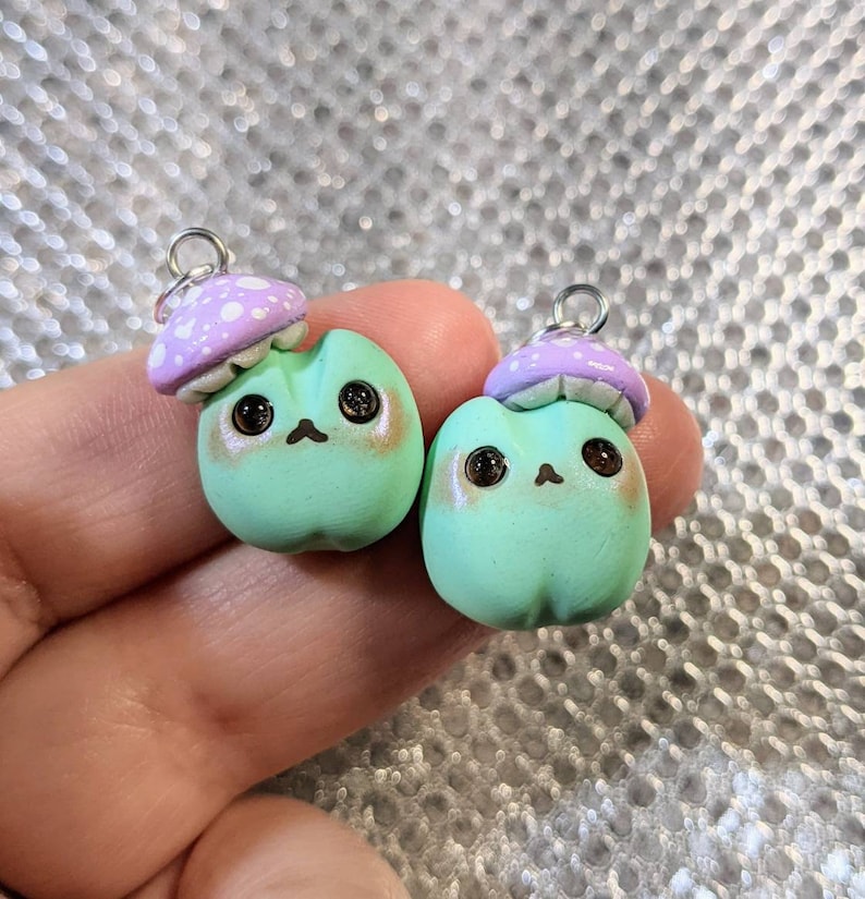Kawaii Pastel Lavender & Mint Mini Frog Charms - Etsy