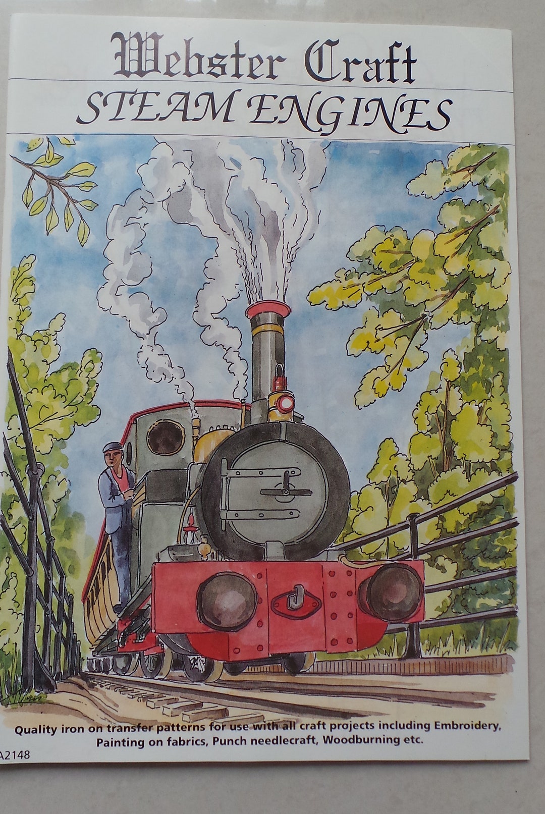 Webster Punch Needle Craft Steam Engines Trains Iron 0n Embroidery ...