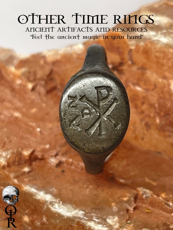Byzantine Ring With Chi-rho Roman Ring Medieval Ring Signet - Etsy