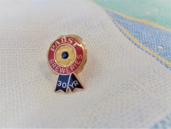 Vintage 10K Gold/Enamel Pabst Breweries 30 Years Tack… - Gem
