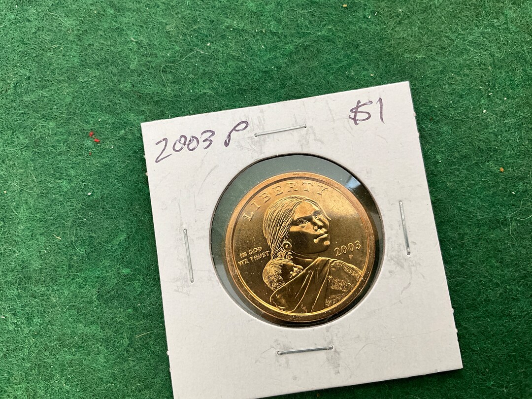 2003-P - Goldtone Sacagawea One Dollar Coin - No 16340 - in a ...