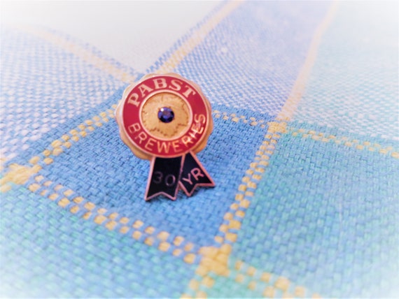 Vintage 10K Gold/Enamel Pabst Breweries 30 Years Tack… - Gem