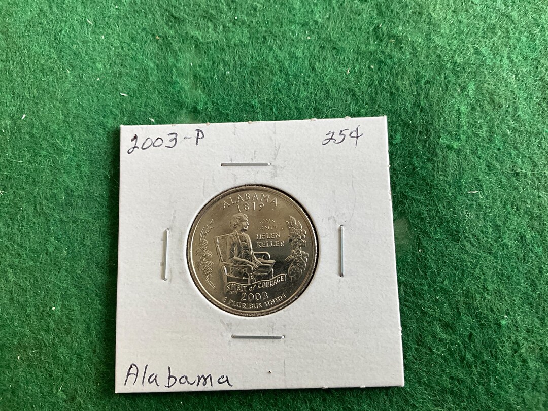 2003-P - State Quarter - Alabama - Coin No 17282 - in a Protective 2x2 ...