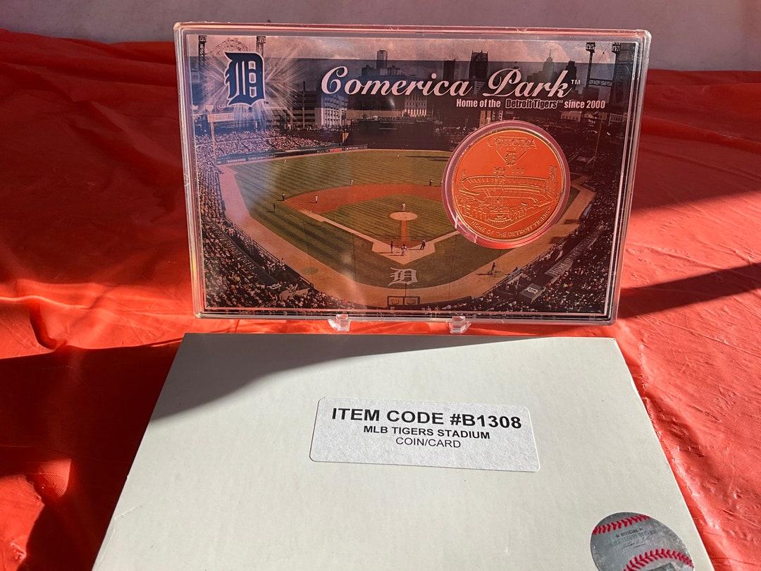 MLB - Stadium Card (picture/facts) + a Limited Edition 24kt Gold Flashed Medallion- Comerica ...