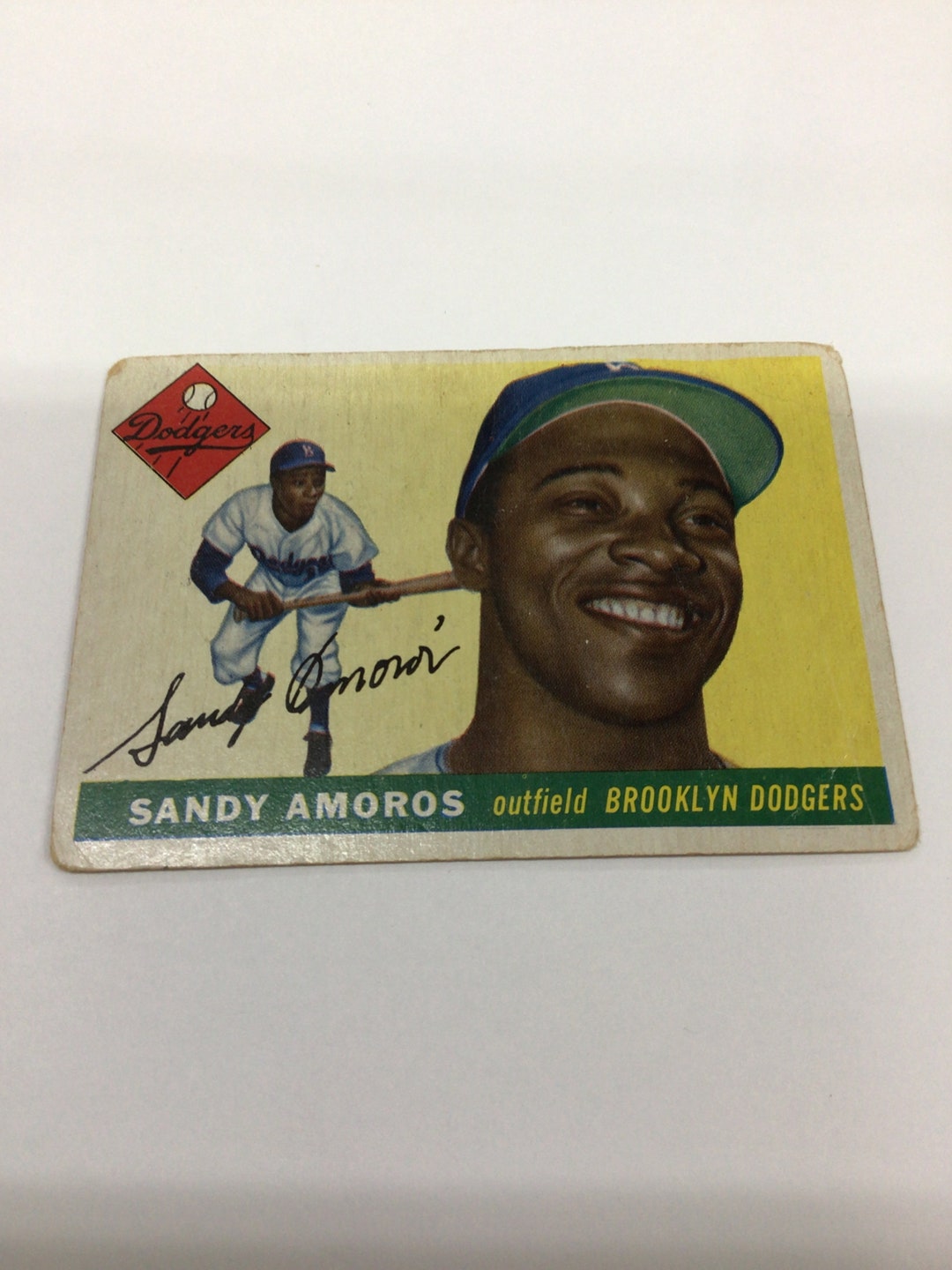 1955 Topps Sandy Amoros Card No. 75, Brooklyn Dodgers, Vintage Baseball ...