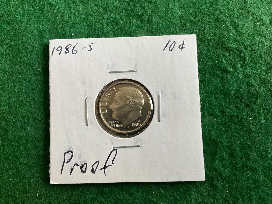 1986-S Proof - Roosevelt Dime - Coin No 17159 - in a Protective 2x2 - Etsy