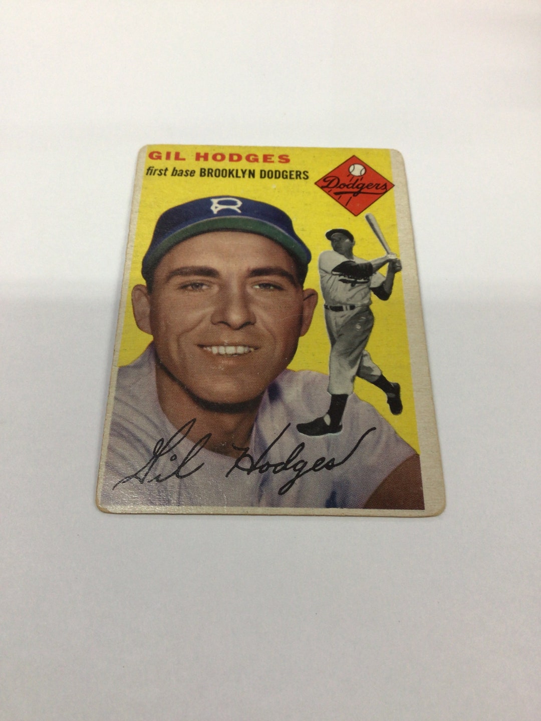 1954 Topps Gil Hodges, Card No. 102, Brooklyn Dodgers, Vintage Baseball ...