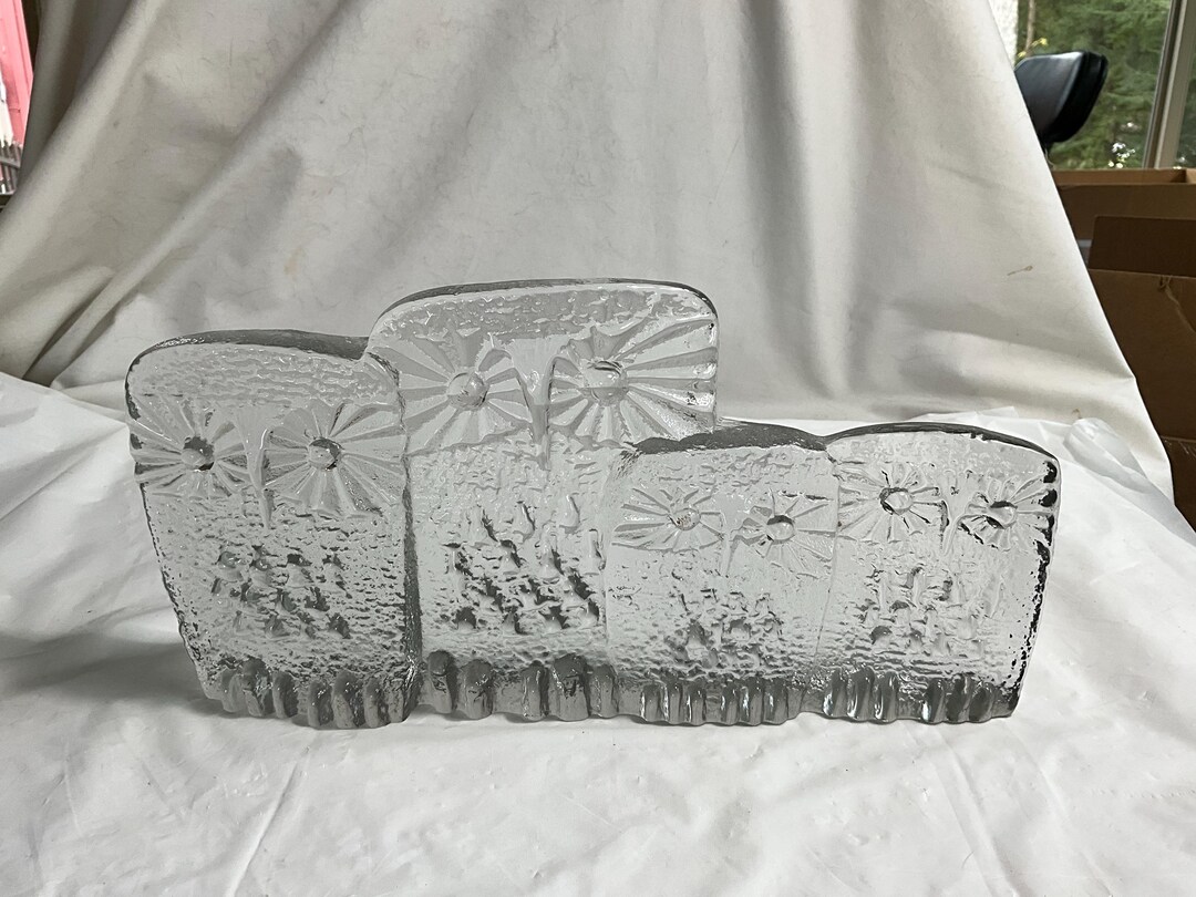 Vintage - Blenko Icefloe Design Owl Family of 4 Sculpture by Don ...