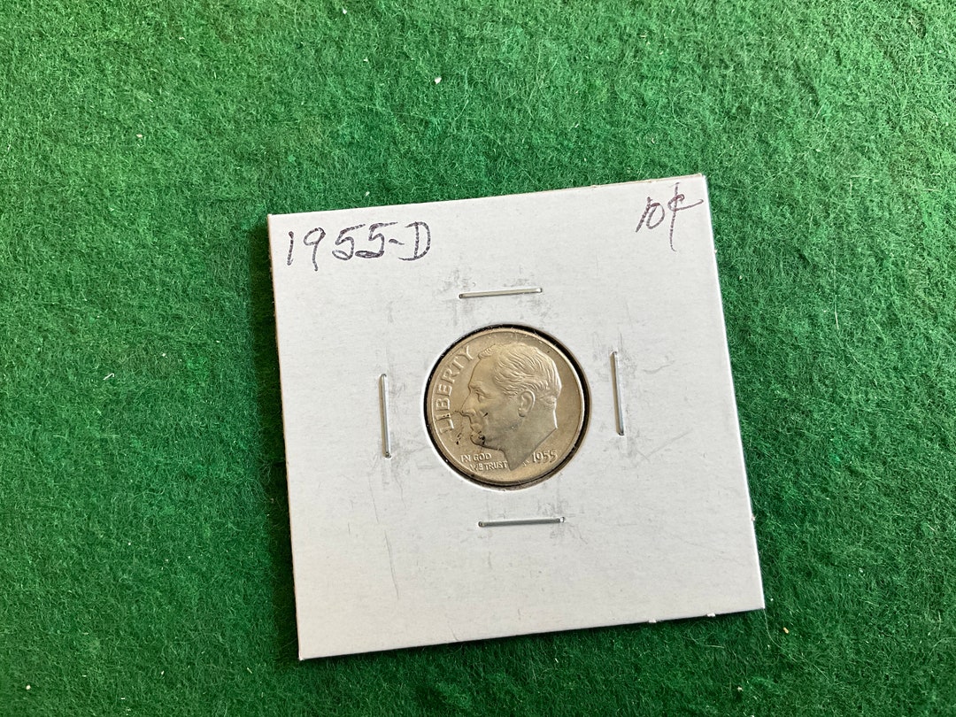 1955-D - Roosevelt Dime - Coin No 15076 - in a Protective 2x2 - Etsy