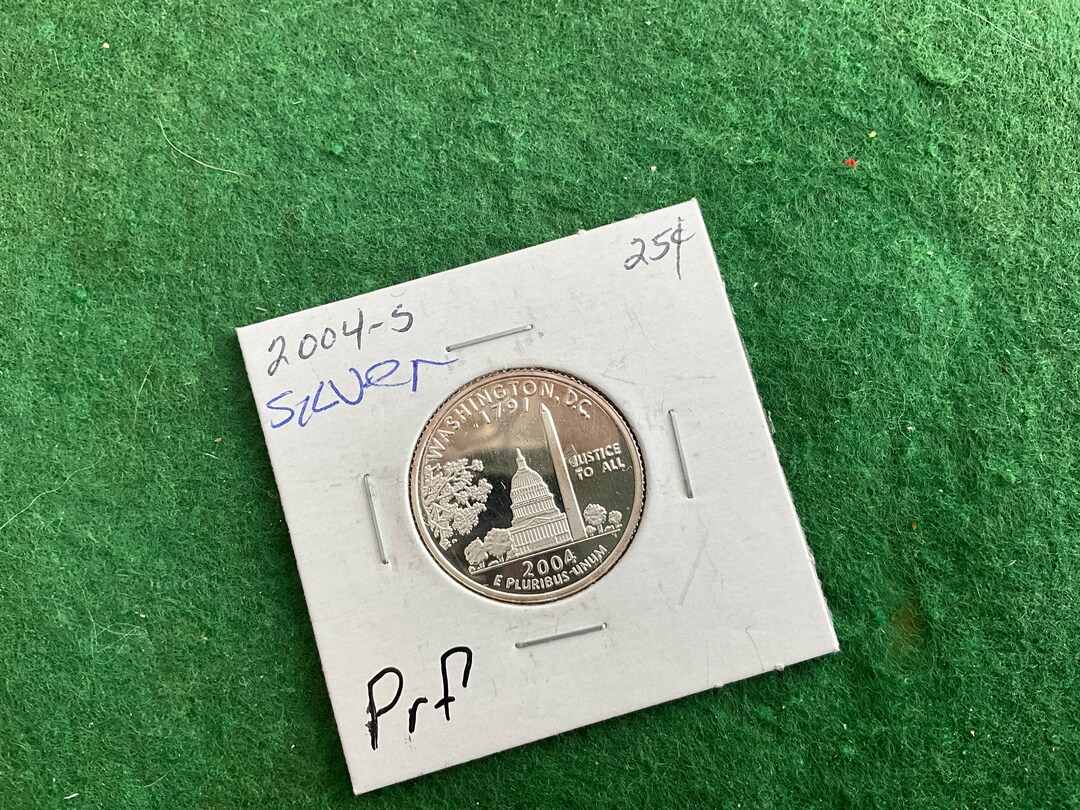 2004-S Silver Proof - State Quarter Coin-washington DC - No 16301 - in ...