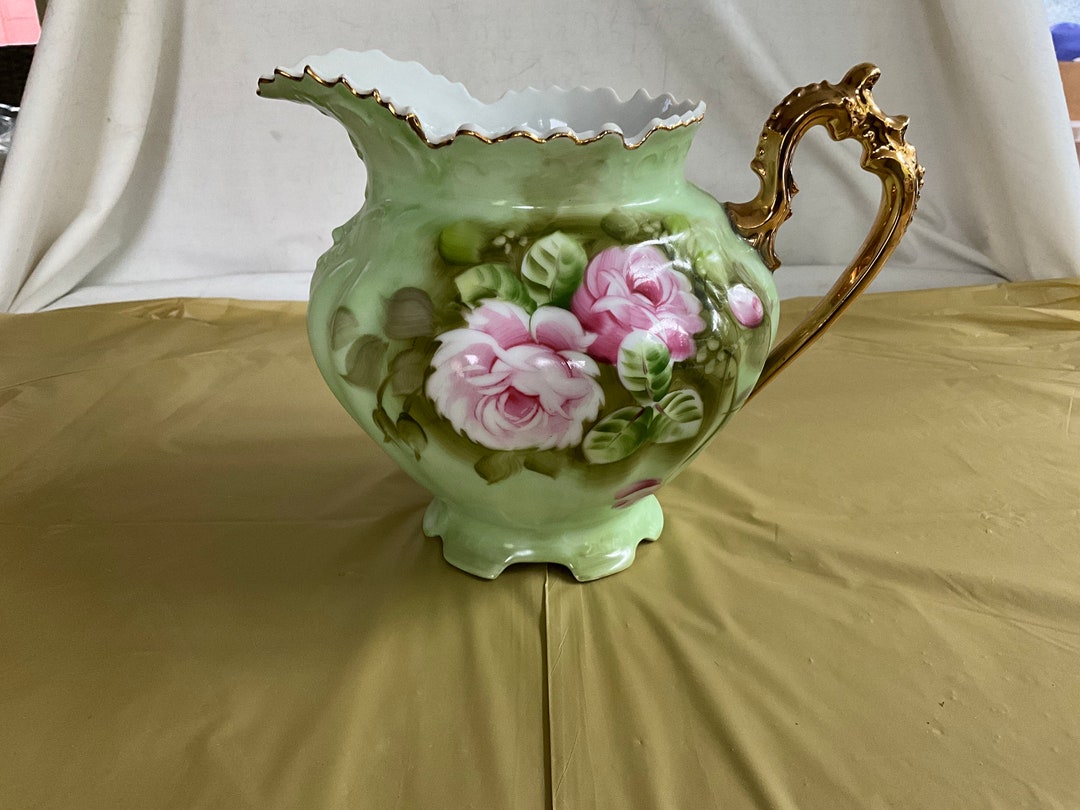 Lefton China Green Heritage Roses Handpainted Pattern - Etsy