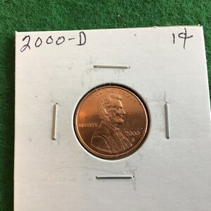 2000-D - Lincoln Memorial Cent Penny - No 8559 - in a Protective 2x2 - Etsy