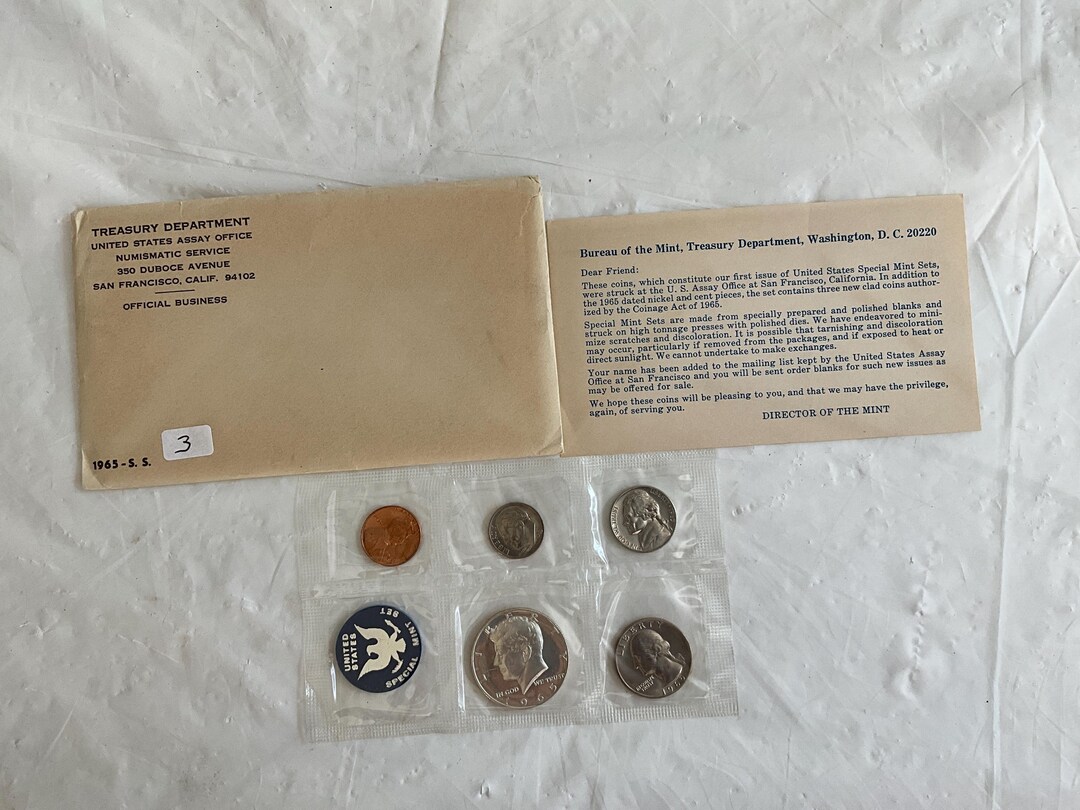 1965 United States Special Mint Proof Set, No 3 - Incl Kennedy Half ...