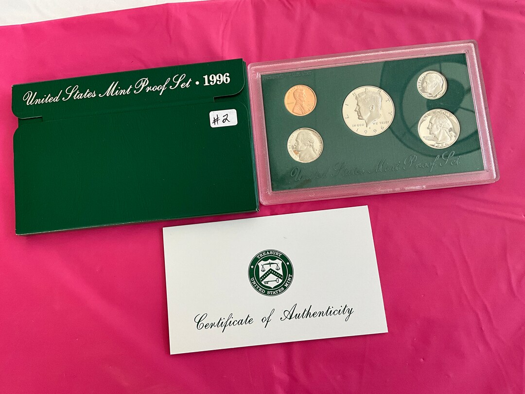 1996 United States Mint Proof Coin Set-incl Kennedy Half, Quarter, Dime ...