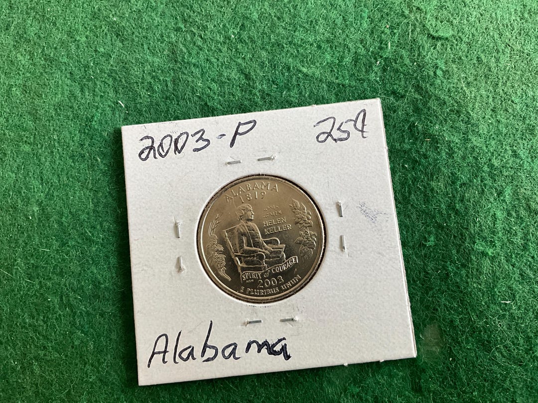 2003-P - State Quarter - Alabama - Coin No 17283 - in a Protective 2x2 ...