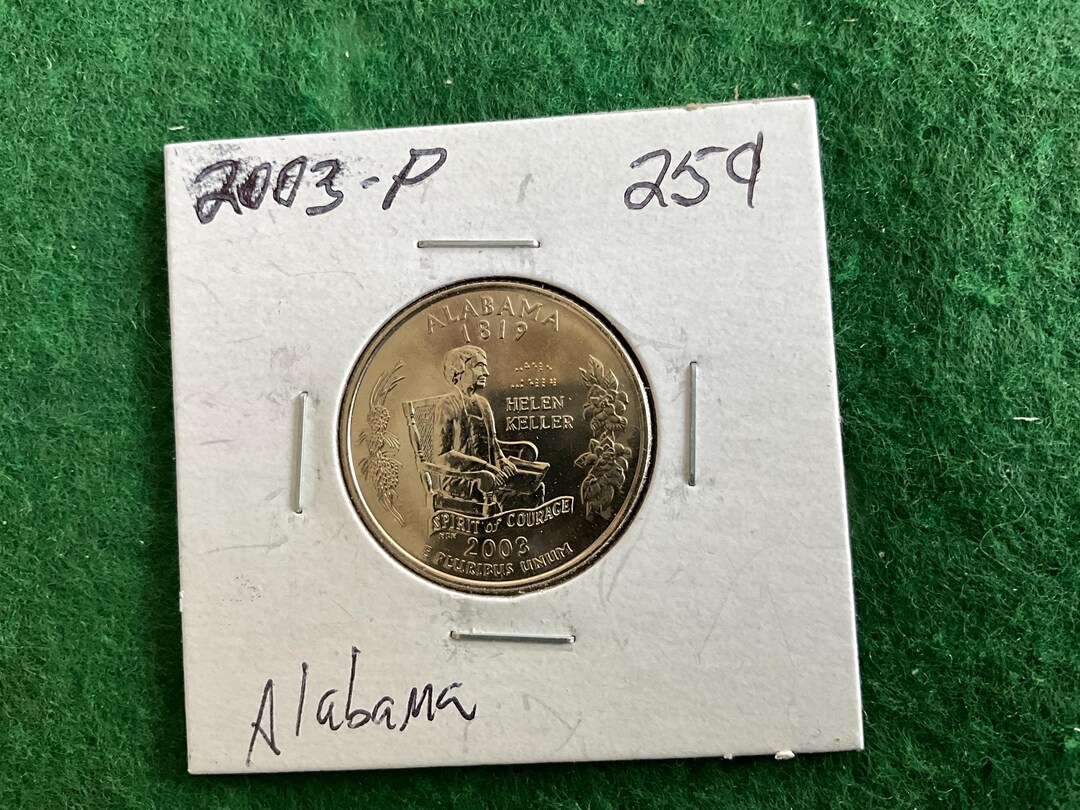 2003-P - State Quarter - Alabama - Coin No 17280 - in a Protective 2x2 ...